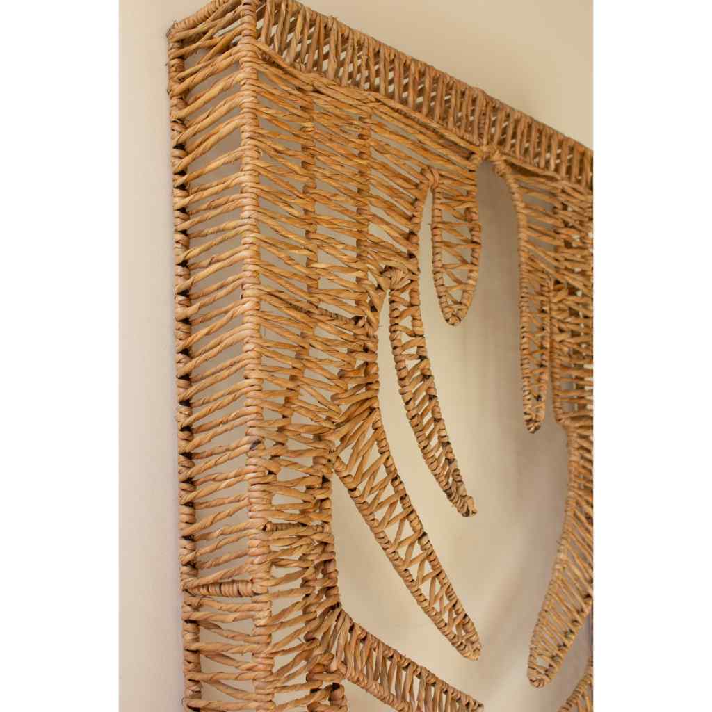 Buy Woven Seagrass And Iron Leaf Wall Panel | Great Furniture Gallery ...