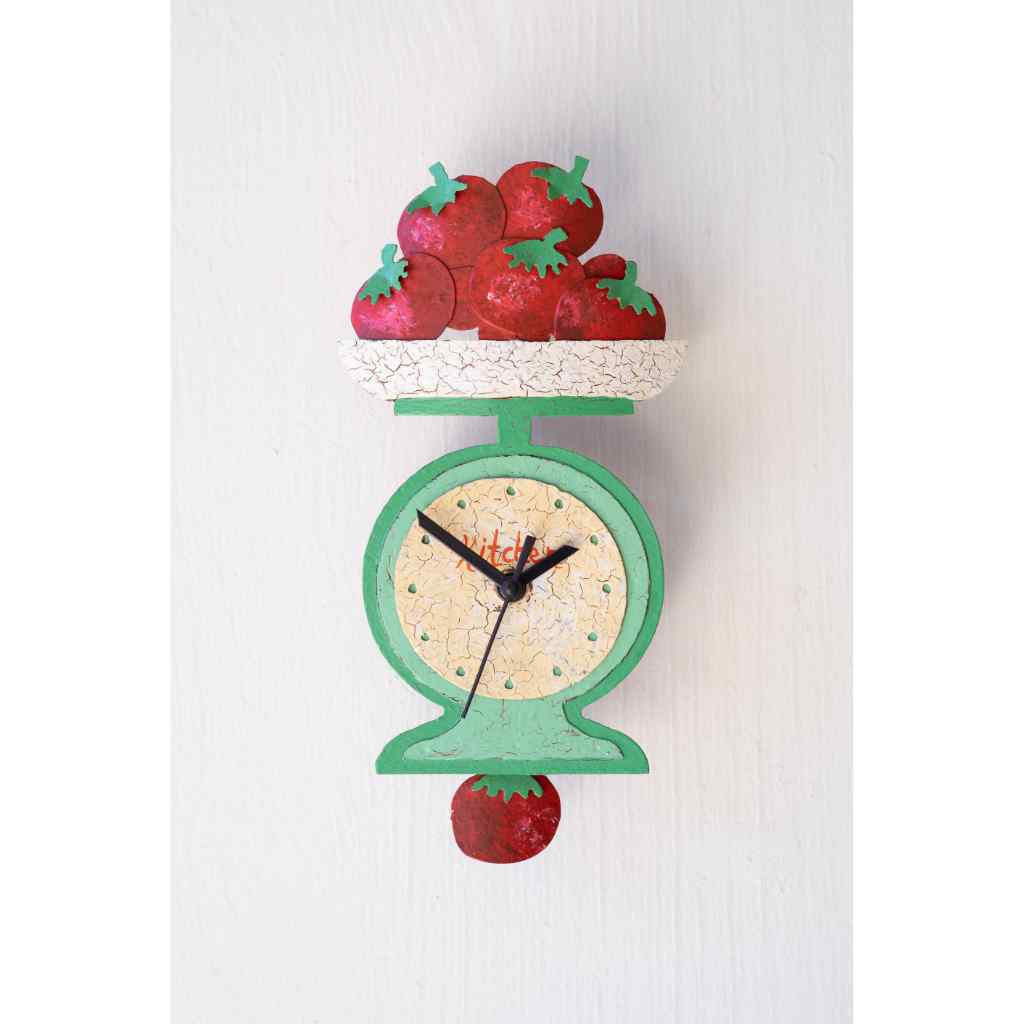 Buy Hand Painted Wall Clock - Tomatoes On A Scale | Great Furniture ...